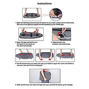 Duwee 12"x30"Table top Ironing Board with Thicken Felt Padding,Heat Resistant Cover,Foldable Ironing Boards with Stainless Steel Hook for Easy Storage