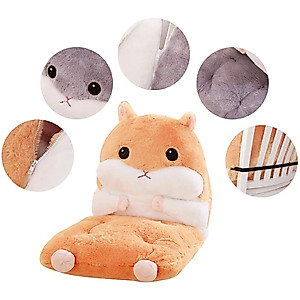 YILANLAN Cute Hamster Chair Cushion Floor Cushion Cartoon Animal Cushion car Cushion Office Cushion (45cm*45cm*40cm, Orange)