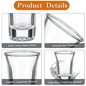 50 Pack Shot Glass Set with Heavy Base, 1.4 Ounce Clear Shot Glasses Round Shot Glasses Bulk for Whiskey Wine Liquor Vodka Birthday Party