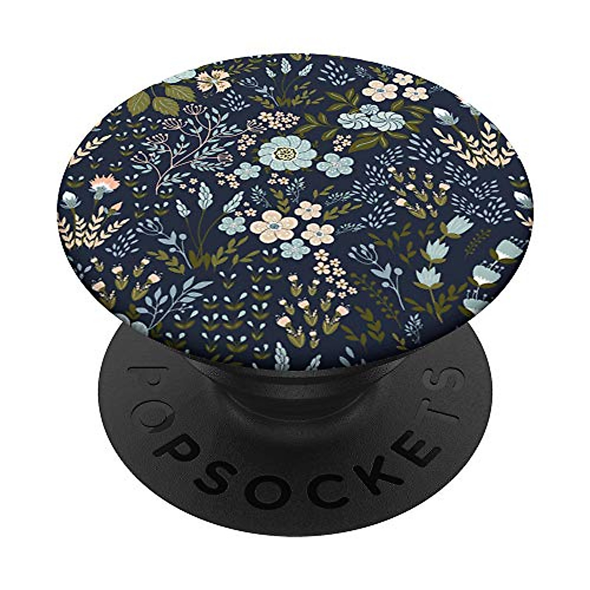 Navy Blue and Pink Floral Flower Print PopSockets PopGrip: Swappable Grip for Phones & Tablets