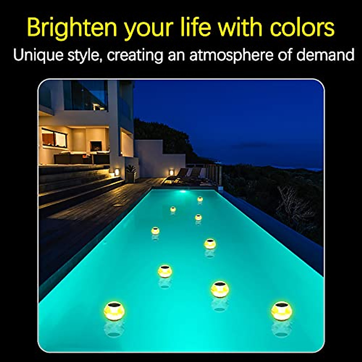 Floating Pool Light, Solar Powered Lamp, Outdoor Landscape Lighting Ball Lights for Swimming Pool Garden Patio Lawn (Clear)