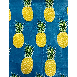 Summertime Whimsy Plush Fleece Throw Blanket (50" x 60") - Pineapple