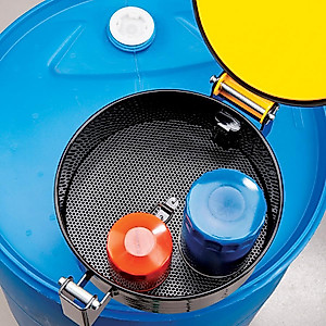 PIG Drum Funnel | Burpless Steel Drum Funnel | for 20 to 55 Gallon Steel or Poly Drums w/ 2" NPT | Overfill Preventer | 15" L x 11.25" W x 15" H | Red | DRM1127-RD-NPT