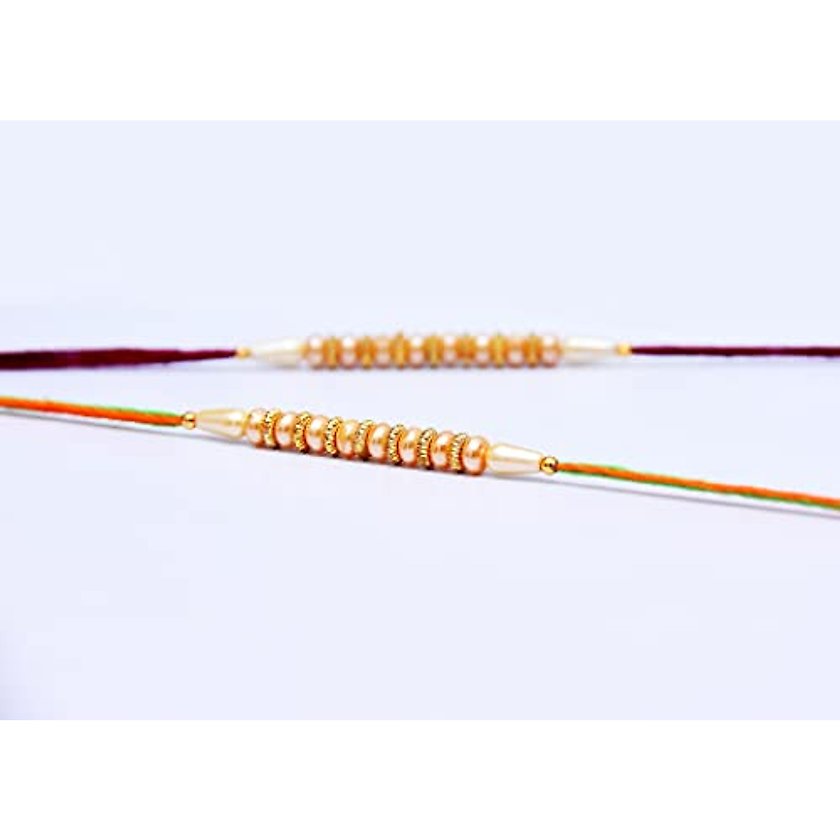 AVN GROUP Set Of 2 Rakhi for Brother/ Bhaiya Gold Plated Rakhi for Brother || Colorful Beads Rakhi Bracelets | Rakhi for 12 X 0.5 inch X 0.5 inch