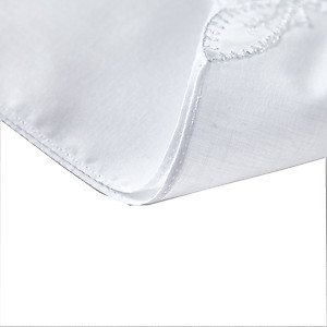 Women&#039;s 100% Cotton Handkerchief,Embroidery Hankies Pack of 6, White, One Size