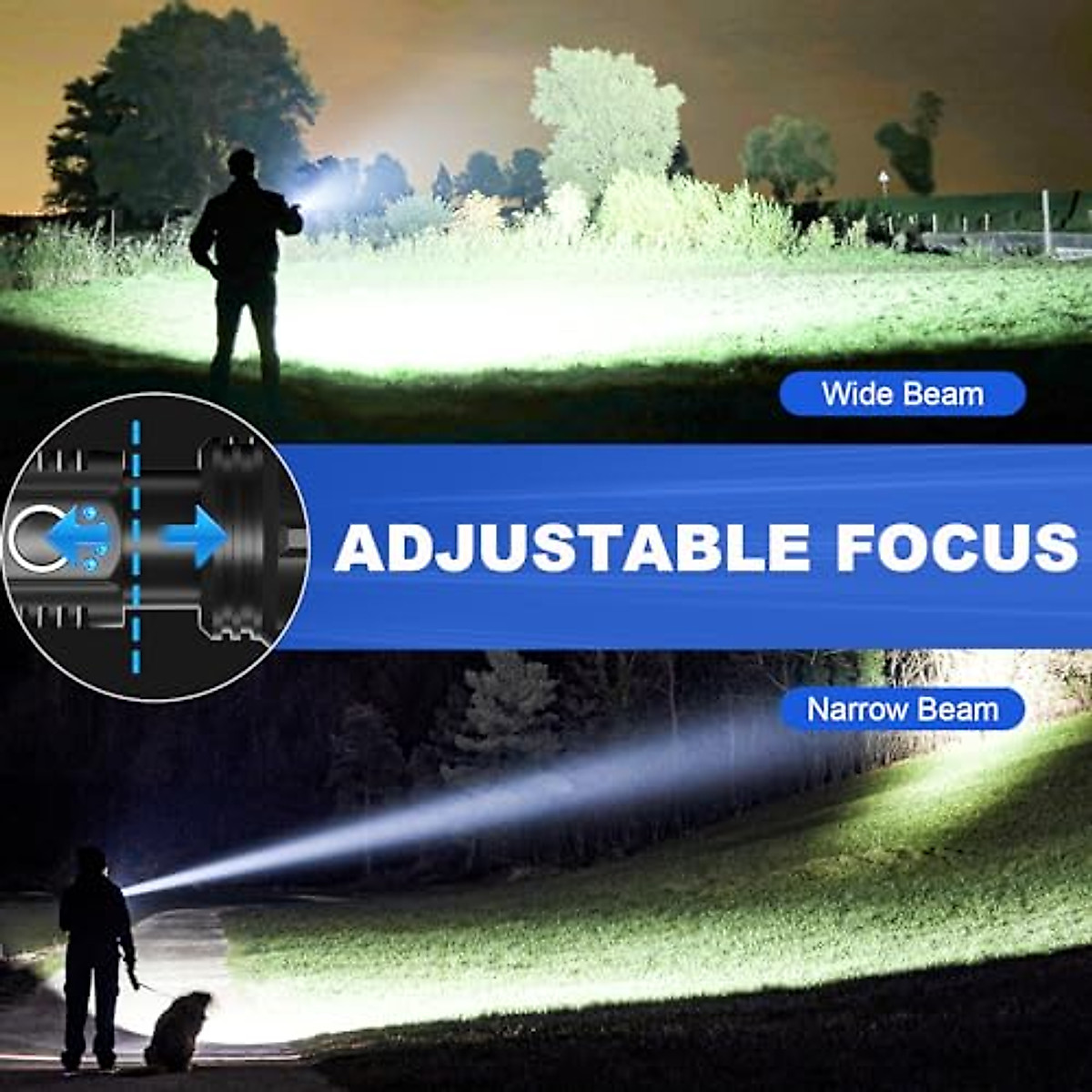 WENOTK Rechargeable Flashlights High Lumen 2 Pack, Super Bright Led Flashlight with 5 Modes & 12 H Run Time, Ipx6 Waterproof Powerful Handheld Flash Light for Home, Camping Emergencies