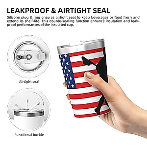 12oz Tumbler Lacrosse America Flag Stainless Steel Cup With Straw And Lid Spill Proof Bulk Double Wall Vacuum Reusable Water Tumblers For Cold Hot Drink