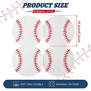 100 Sheets Baseball Napkins Paper Baseball Party Decorations Round Baseball Themed Party Supplies for Baby Shower Birthday Party Sports Themed Party Supplies 6.5 x 6.5 Inch