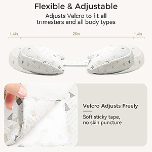 Pregnancy Pillows for Sleeping, Maternity Pillow for Pregnant Women, Detachable and Adjustable Double-Sided with Pillow Cover Support for Pregnancy Belly/Back Support (White)
