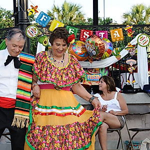 Cinco De Mayo Banner Mexican Party Supplies Sign Banner Garland Fiesta Party Decoration Day of the Dead Backdrops Ceiling Hanging Card Tissue Decorations for Mexican Festival Tacol Theme Birthday