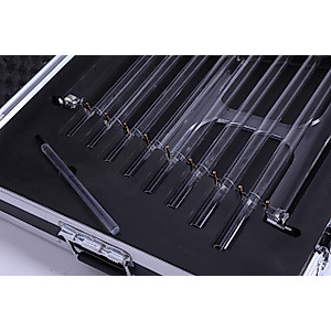 432 Hz Perfect 8 Tubes Notes Quartz Crystal Singing Harp with Free Alumina Carry Case& mallets
