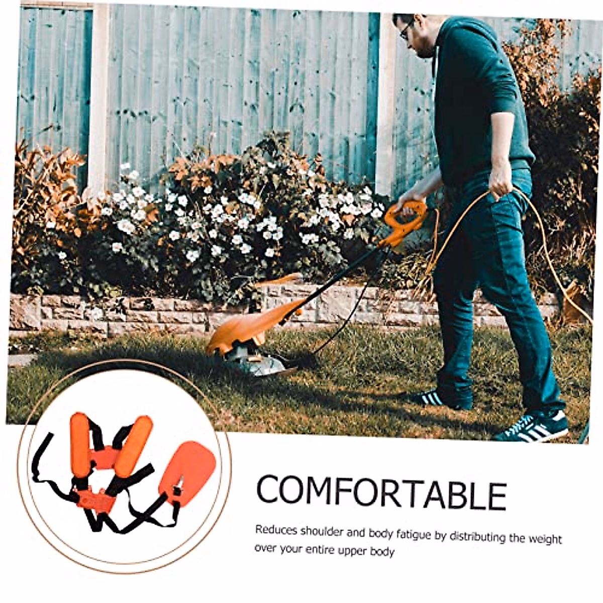 HANABASS 5pcs Nylon Shoulder Adjustable Cutter Double Grass Trimmer Trimmers Harness for Brushcutters Wacker Parts Garden Lawn Strap Padded Blower Mower Adjuestable Carrying Eater