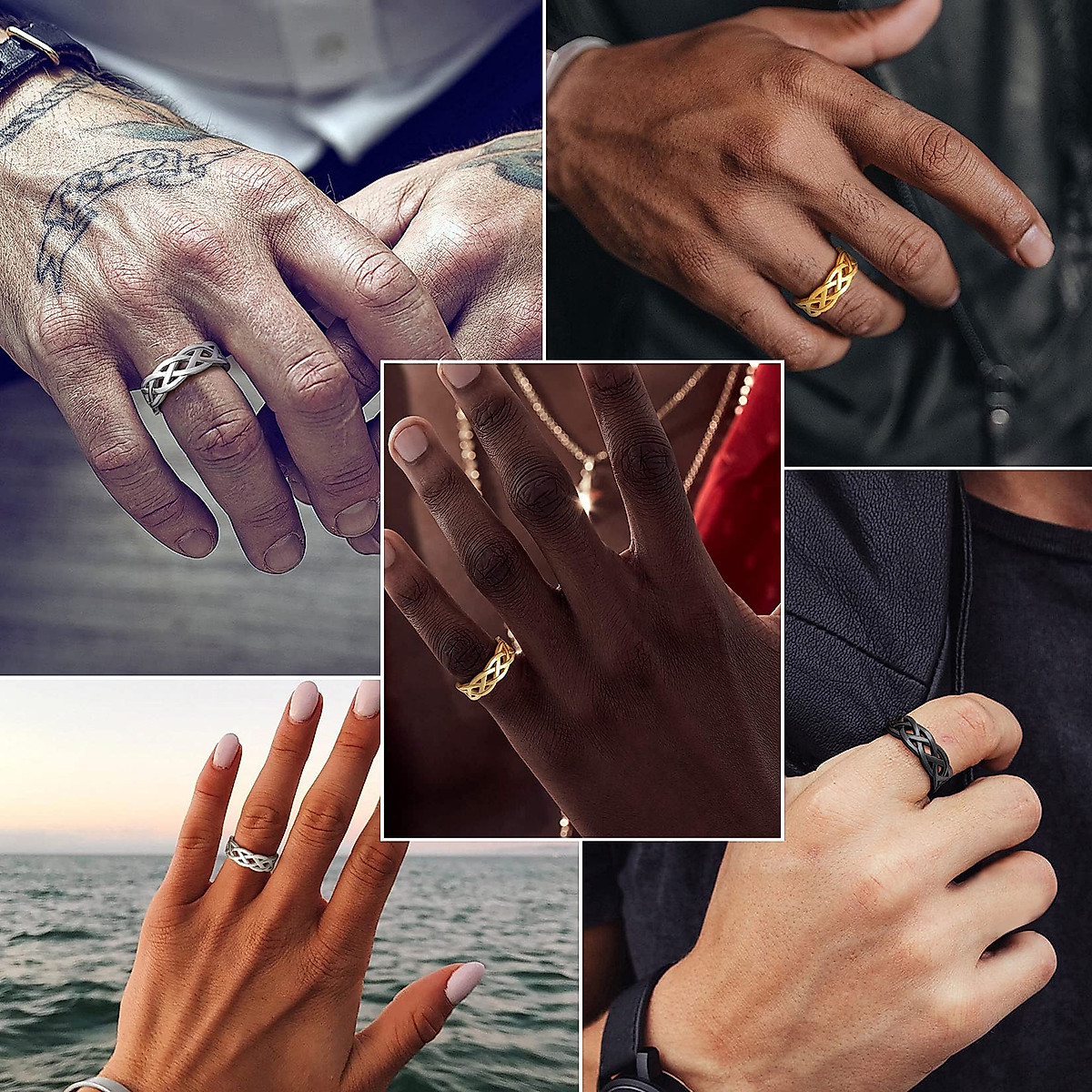 ChainsPro Nordic Rngs for Women Knot Rings Guard Engagement Ring