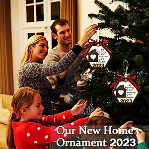 JUNQIU New Home Ornament 2023- House Warming Gifts New Home, Perfect Housewarming Gifts for New House, New Home Gift Ideas Decor- First Home Christmas Ornament 2023