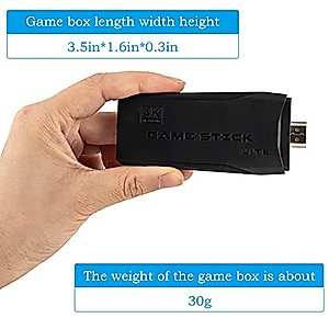 WWahuayuan Retro Game Console with Dual Controllers Plug & Play Video Game Stick Built in 10000+ Games, 9 Classic Emulators, TV 4K High Definition HDMI Output, Great Gift for Adults and Kids