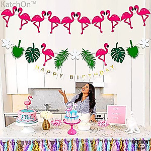 Felt Flamingo Garland for Flamingo Decorations - 2 String, No DIY | Flamingo Party Decorations | Tropical Party Decorations, Flamingo Banner | Flamingo Birthday Decorations | Flamingo Party Supplies