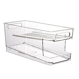 Can Holder, PET Can Drink Dispenser Organizer, Slope Storage Drink Canned Food Container Organizer, for Fridge Freezer Pantry Cabinet Kitchen (C)