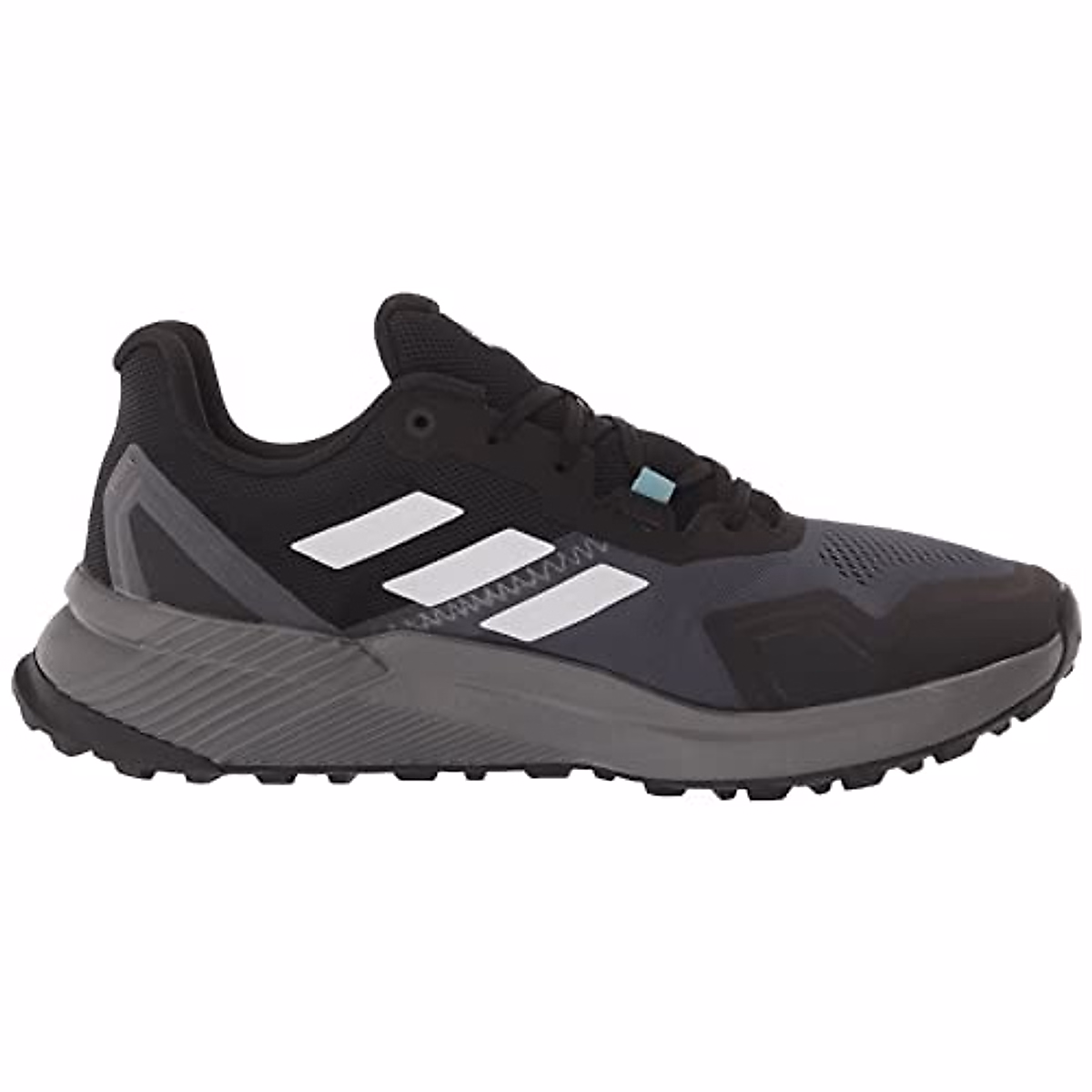 adidas Women's Terrex Soulstride Trail Running Shoes, Black/Crystal White/Mint Ton, 8.5