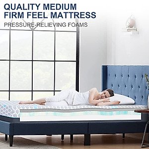 Opoiar Twin XL Mattress - Memory Foam Mattress 10 Inch Bamboo Charcoal Gel Memory Foam Mattress in a Box, Foam Bed Mattress Medium Firm, Full Size Mattress,USA