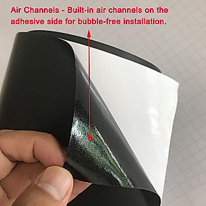 LZLRUN Matte Black Vinyl Wrap Self Adhesive Air Release Bubble - Outdoor Rated for Automotive Use - 12" x 60" Knife + Hand Tool (1FT X 5FT)