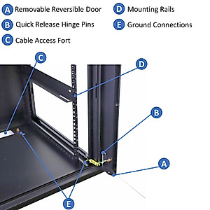 AEONS 12U Professional Wall Mount Network Server Cabinet Enclosure 19-Inch Server Network Rack 16-Inches Deep Black