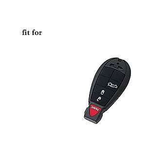 SEGADEN Silicone Cover Protector Case Holder Skin Jacket Compatible with DODGE JEEP CHRYSLER 4 Button Smart Remote Key Fob CV4752 Rose