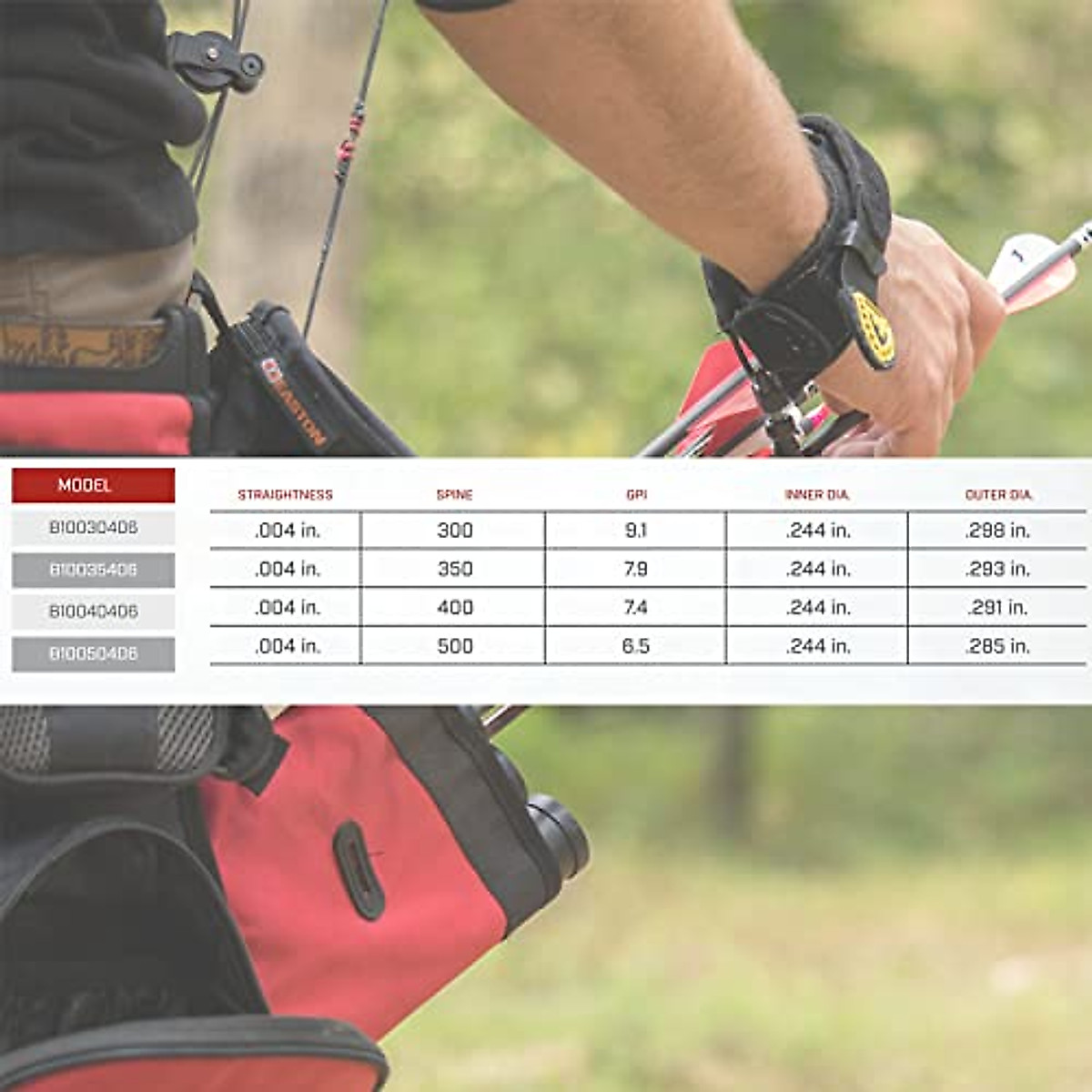 BLOODSPORT Punisher Precise Durable Carbon Fletched Hunting Arrow for Compound Bow - 31" Length, 244" Standard-Diameter, 004" Straightness, 6 Pack, 350 Spine,Black