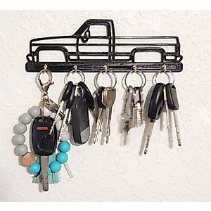 Generic Key Holder Hanger Rack Compatible with Chevy Chevrolet 1987 C10 Square Body Pickup Keys and Keychains Accessory, Black