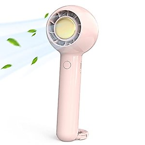 Aluan Handheld Fan Mini Portable Fan USB Rechargeable Battery 2 Speeds Powerful Wind Personal Hand Held Eyelash Fan with Stand Buckle for Kids Women Men Outdoor Indoor Travel Camping
