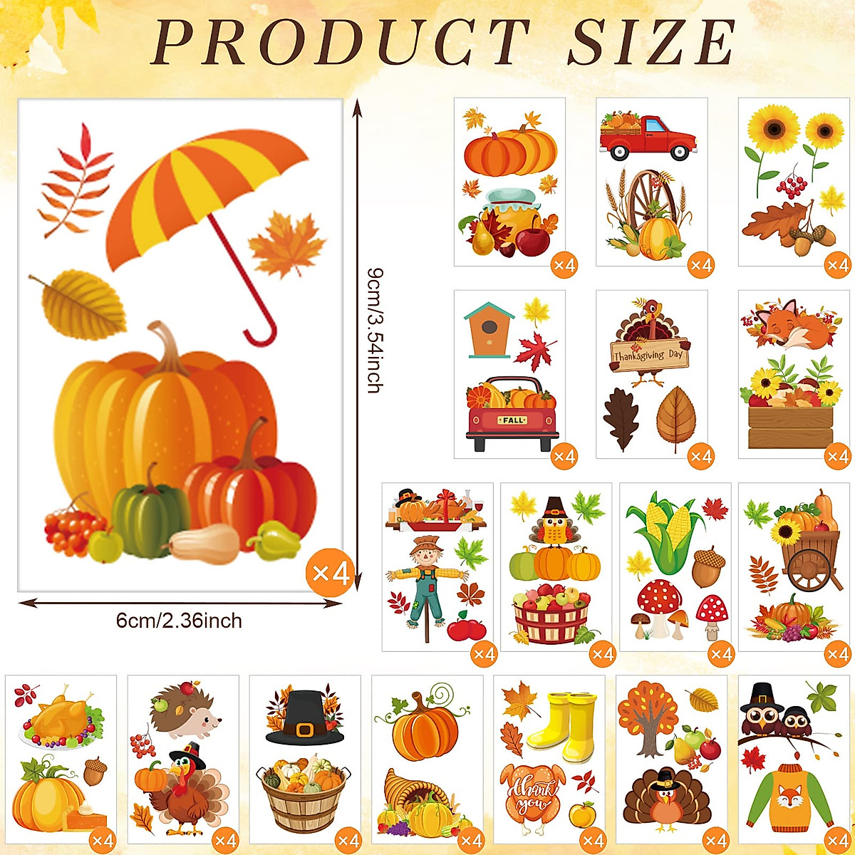 Ferraycle 292 Pcs Fall Temporary Tattoos for Kids Thanksgiving Fake Tattoos Kids Autumn Tattoo Stickers for Kids Pumpkin Turkey Maple Santa Temporary Tattoos for Christmas Teens Theme Party Supplies