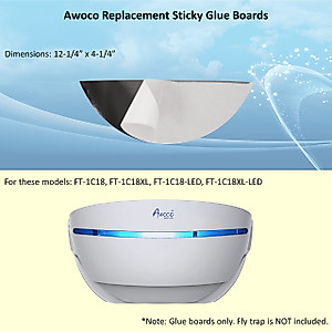 Awoco 5 Packs of Type C Glue Boards for 18 W Wall Mount Sconce Sticky Fly Trap Lamp for Capturing Flying Insects, Flies, Mosquitoes, and Moths (5 Glue Boards)