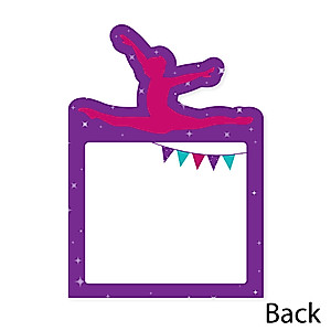 Big Dot of Happiness Tumble, Flip and Twirl - Gymnastics - Shaped Thank You Cards - Birthday Party or Gymnast Party Thank You Note Cards with Envelopes - Set of 12