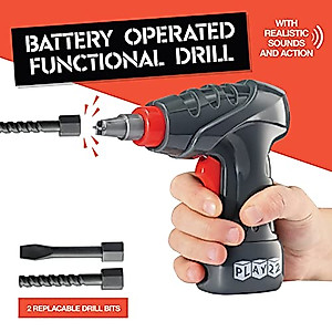 Play22 Kids Tool Set Bench 76 Pc - Toddler Tool Bench Set with Electronic Play Drill - STAM Educational Toy Pretend Play Construction Work Shop - Preschool Toy Gift for Kids Children Boys and Girls