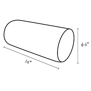 COZPLEN Indoor/Outdoor Bolster Pillows, 16x6 inches Solid Round Lumbar Cylinder Throw Pillows for Outdoor Furnitures, Set of 2, (Coffee)