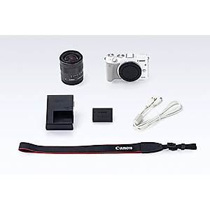 Canon EOS M3 Mirrorless Camera Kit with EF-M 18-55mm Image Stabilization (IS) STM Lens - Wi-Fi Enabled (White)