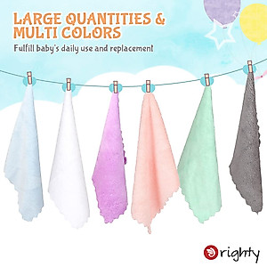 Orighty Baby Washcloths 50-Pack, Microfiber Coral Fleece Baby Face Towels, Soft and Absorbent Wash Cloths for Newborns, Infants and Toddlers, Gentle on Delicate Skin for Face Hands and Body, 7x9 Inch