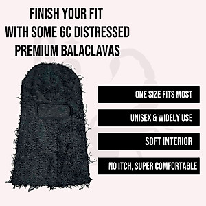 GCBALACLAVA Distressed Balaclava Trending Ski Masks Wind Proof Winter Premium One Size Yeat Shiesty Distress Mask Beanie Cap (Black)