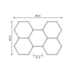 soges Hexagon Led Garage Light, 5 Grids 144W Hexagon Garage LED Light High Brightness Ceiling Lights DIY Linkable LED Garage Light for Gym/Car Detailing Shop/Work Shop/Auto Beauty Shop (White)