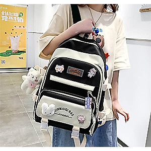 5Pcs Accessories Backpack with Pin & Set Cute Backpack Kawaii Backpack School Bags for Teen Girl
