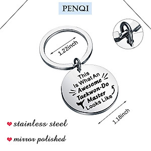 PENQI Martial Arts Jewelry Taekwondo Gift Taekwondo Lover Gift This is What an Awesome Taekwon-Do Master Looks Like Keychain Taekwondo Coach Student Gift (K-Taekwon-Do)