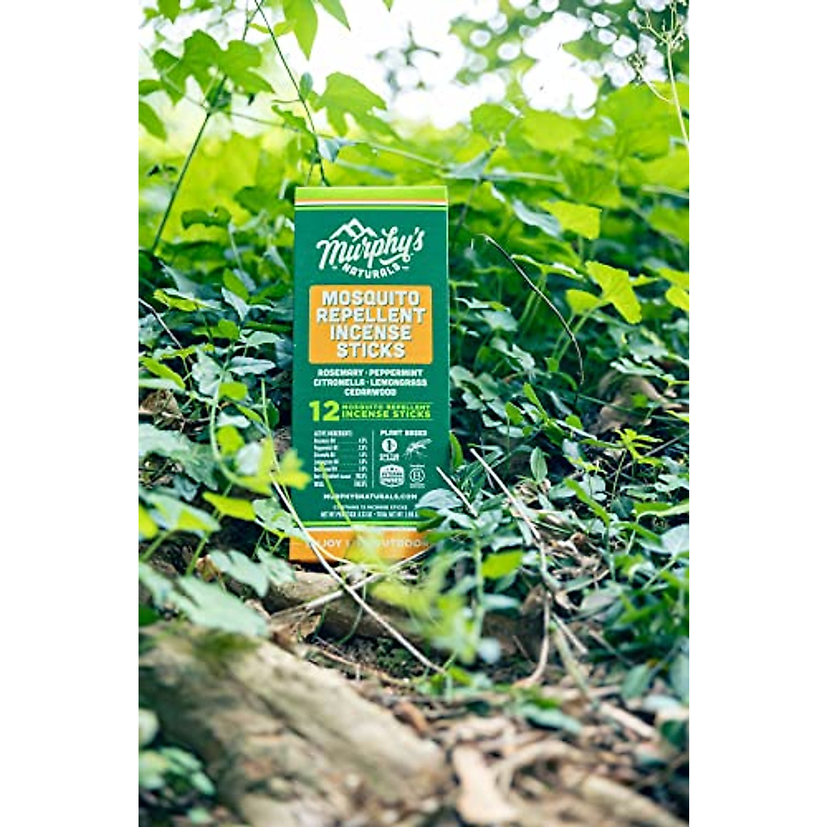 Murphy’s Naturals Mosquito Repellent Incense Sticks | DEET Free with Plant Based Essential Oils | Reduced Footprint Packaging | 2.5 Hour Protection | 12 Sticks per Carton | 3 Pack