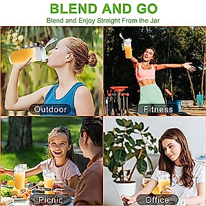 Portable Blender for Shakes and Smoothies, 22 Oz Portable Blender Usb Rechargeable, Mini Blender Portable, Waterproof Blender,240watts, with 6 Ultra-Sharp Blades for Travel, Office & Sports (White)