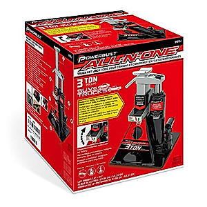 Powerbuilt 3 Ton, Bottle Jack and Jack Stands in One, 6000 Pound All-in-One Car Lift, Heavy Duty Vehicle Unijack, 640912