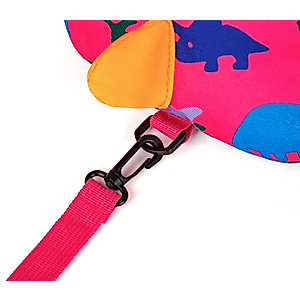 AINIBAB Toddler Dinosaur Mini Backpack with Leash Children Kids Baby Harness Bookbag (Pink)