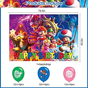 Mario Movie 2023 Backdrop Birthday Banner for Mario Movie 2023 Birthday Party Supplies Mario Movie 2023 Photograph Background Photo Booth 5x3ft