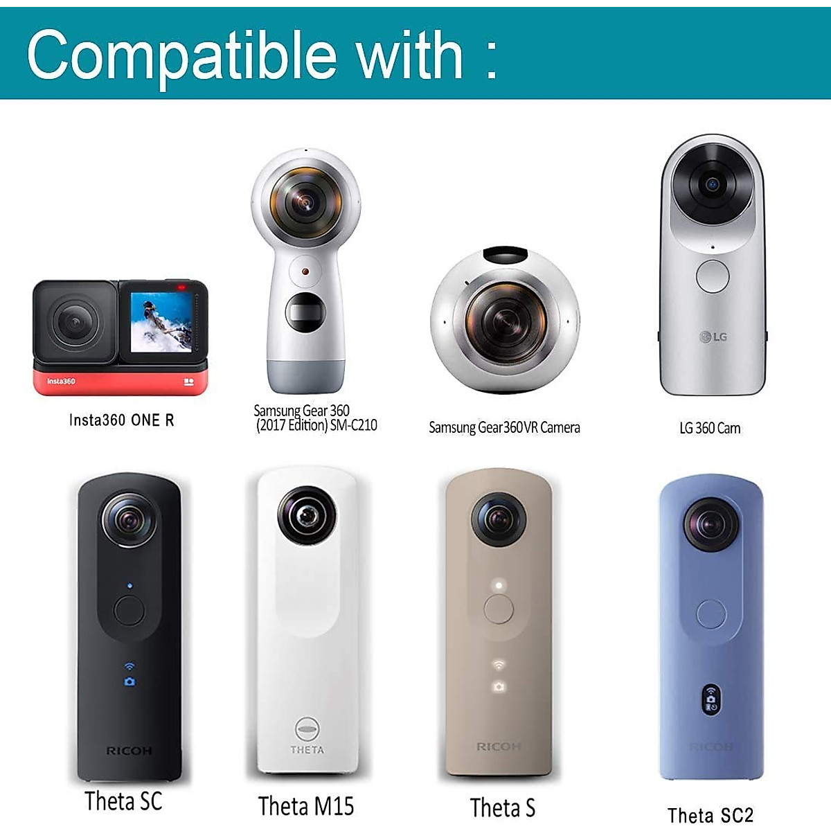 Koroao 1/4 Tripod Expansion Screw Adapter for Ricoh Theta X 360& S& SC & SC2 & V & Z1 & Insta360 ONE R & X Any Other Cameras with 1/4 ScrewPanoramic Camera to Enable The USB Terminal/HDMI