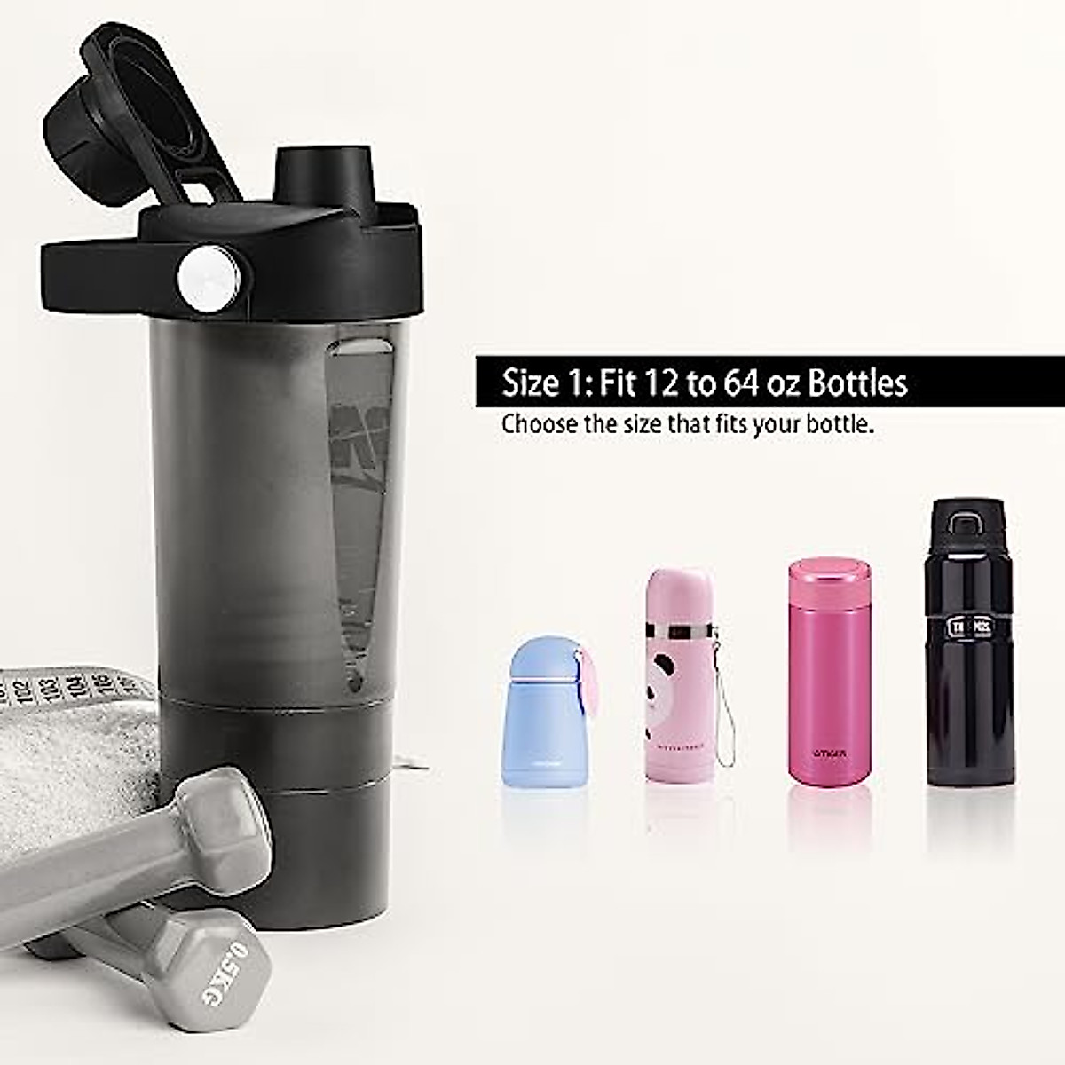 Spout Lid for Water Bottle, Fits 14 oz/18 oz/22 oz/32 oz/40 oz/64 oz Bottles(Caliber 58.3-58.8), Wide Mouth Sport Bottle Replacement Flip Top Lids with Push Button & Lock
