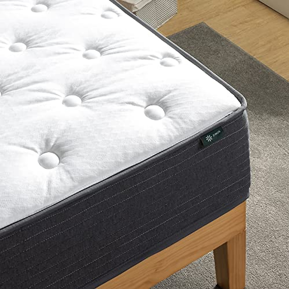 ZINUS 10 Inch Comfort Essential Pocket Spring Hybrid Mattress, Queen, Pressure Relieving Support, CertiPUR-US Certified, Mattress in A Box