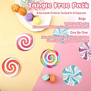 56PCS Candy Party Decorations, Garlands Candy Paper Candyland Party Decorations Cutouts Lollipop Garland Banner Sweet Candy Hanging Decor for Candy Birthday Theme Party Supplies Sweet Shop Baby Shower