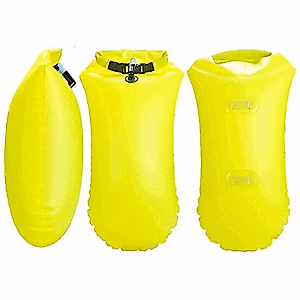 YESHIN 2 Pack 20L Waterproof Swim Bouy with Storage Space Inflatable Dry Bag Bright Color Swim Safety Float for Open Water Swimmers, Triathletes, Kayakers and Snorkelers with Swim Cap